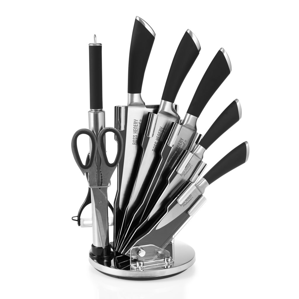 8 Piece 360 Rotating Acrylic Kitchen Knife Set – Ross Henery Knives