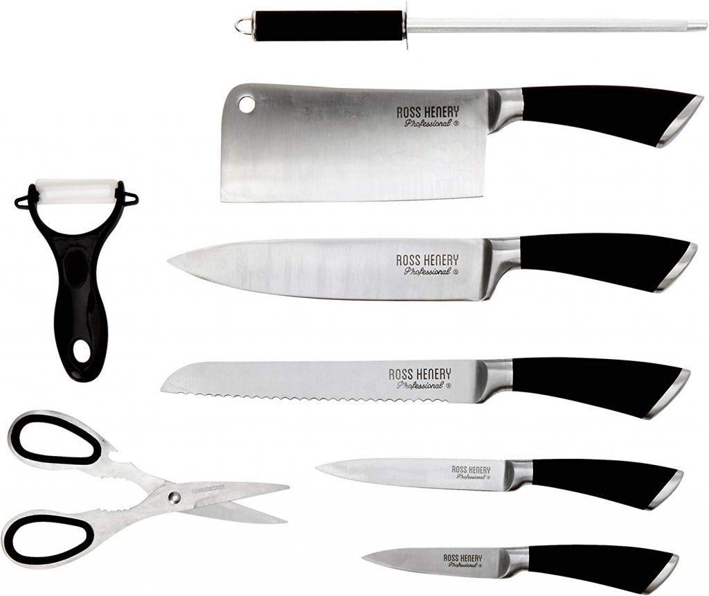8 Piece 360 Rotating Acrylic Kitchen Knife Set – Ross Henery Knives